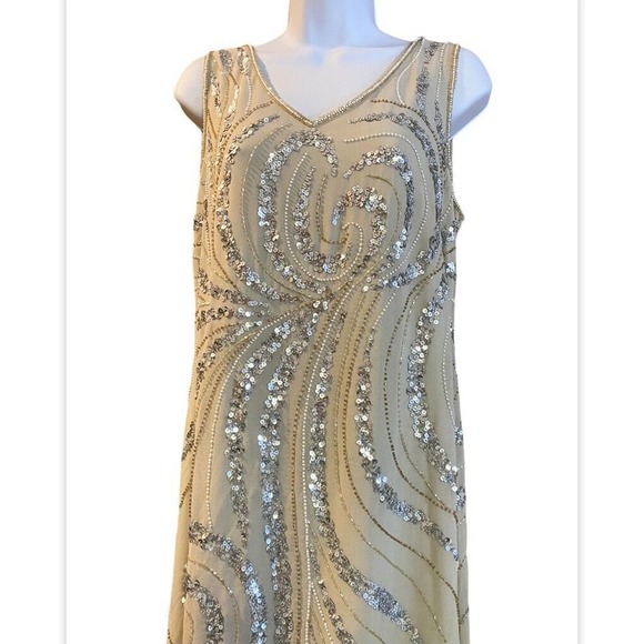 Midnight Velvet | Dresses | Midnight Velvet Swirl Beige Formal Prom ...